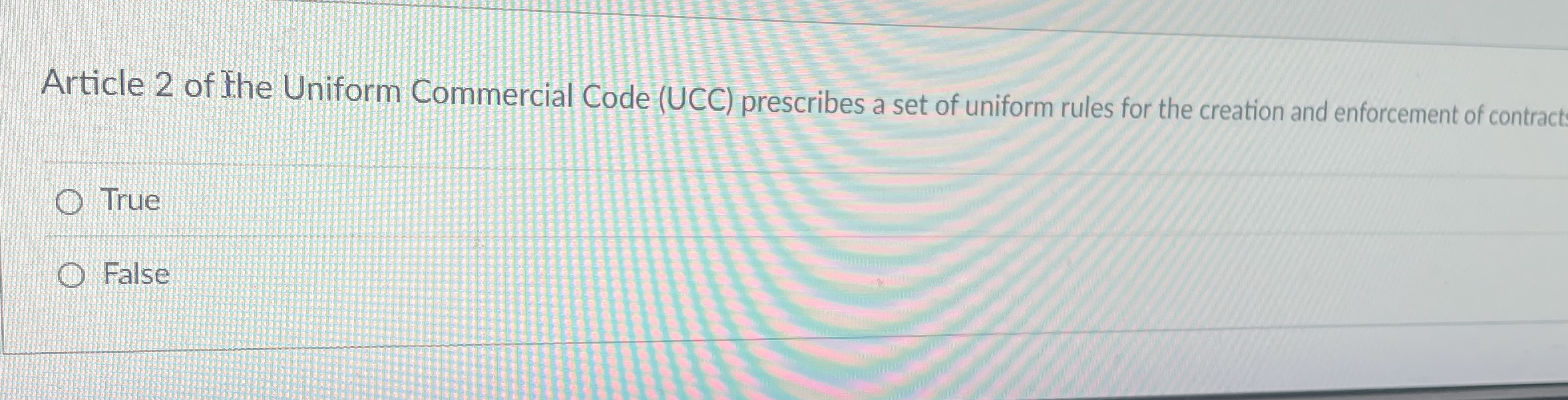 Solved Article 2 ﻿of The Uniform Commercial Code (UCC) | Chegg.com