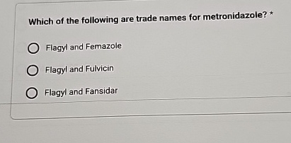 Which of the following are trade names for | Chegg.com