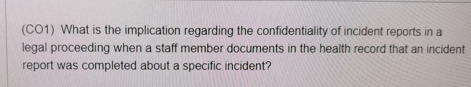 Solved (CO1) ﻿What is the implication regarding the | Chegg.com