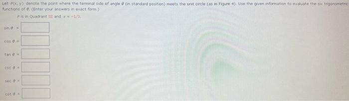 Solved functiont of θ. (Enter your answors in exact form.) P | Chegg.com