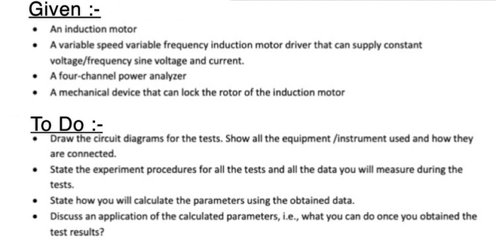 Solved Given An Induction Motor • A Variable Speed