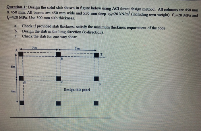 Question 1: Design the solid slab shown in figure | Chegg.com
