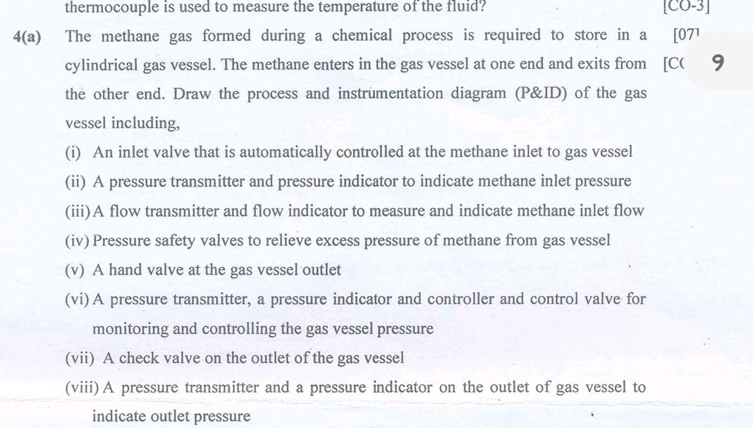 Solved 4(a) The methane gas formed during a chemical process | Chegg.com