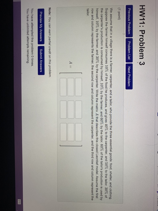 Solved HW11: Problem 3 Previous Problem Problem List Next | Chegg.com