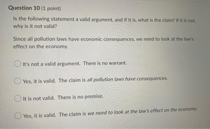 Is the following statement a valid argument, and if | Chegg.com