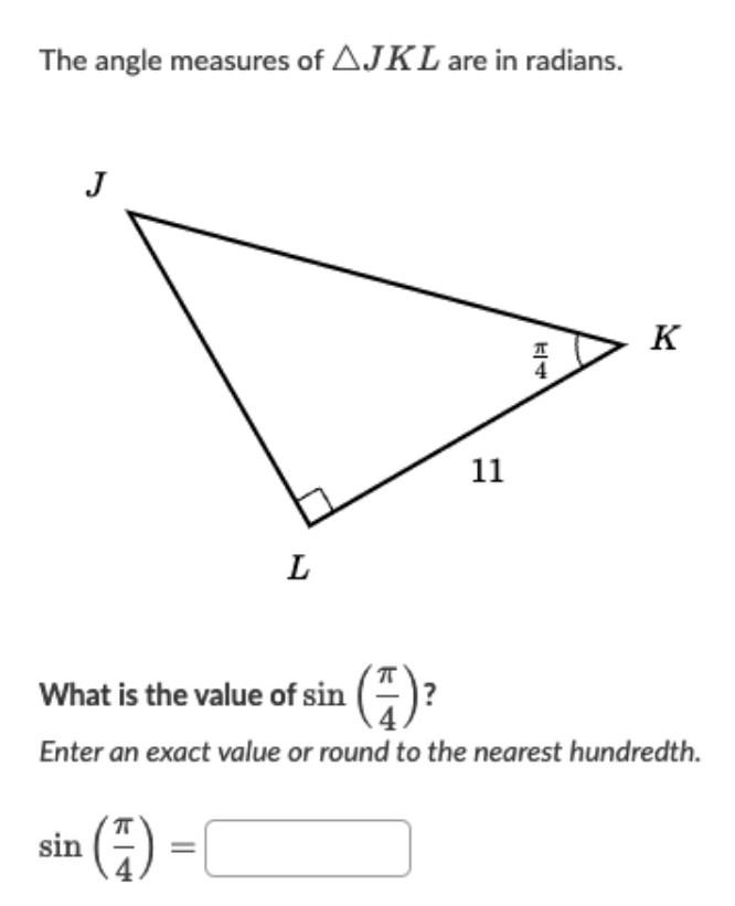 Solved The angle measures of JKL are in radians. What is | Chegg.com