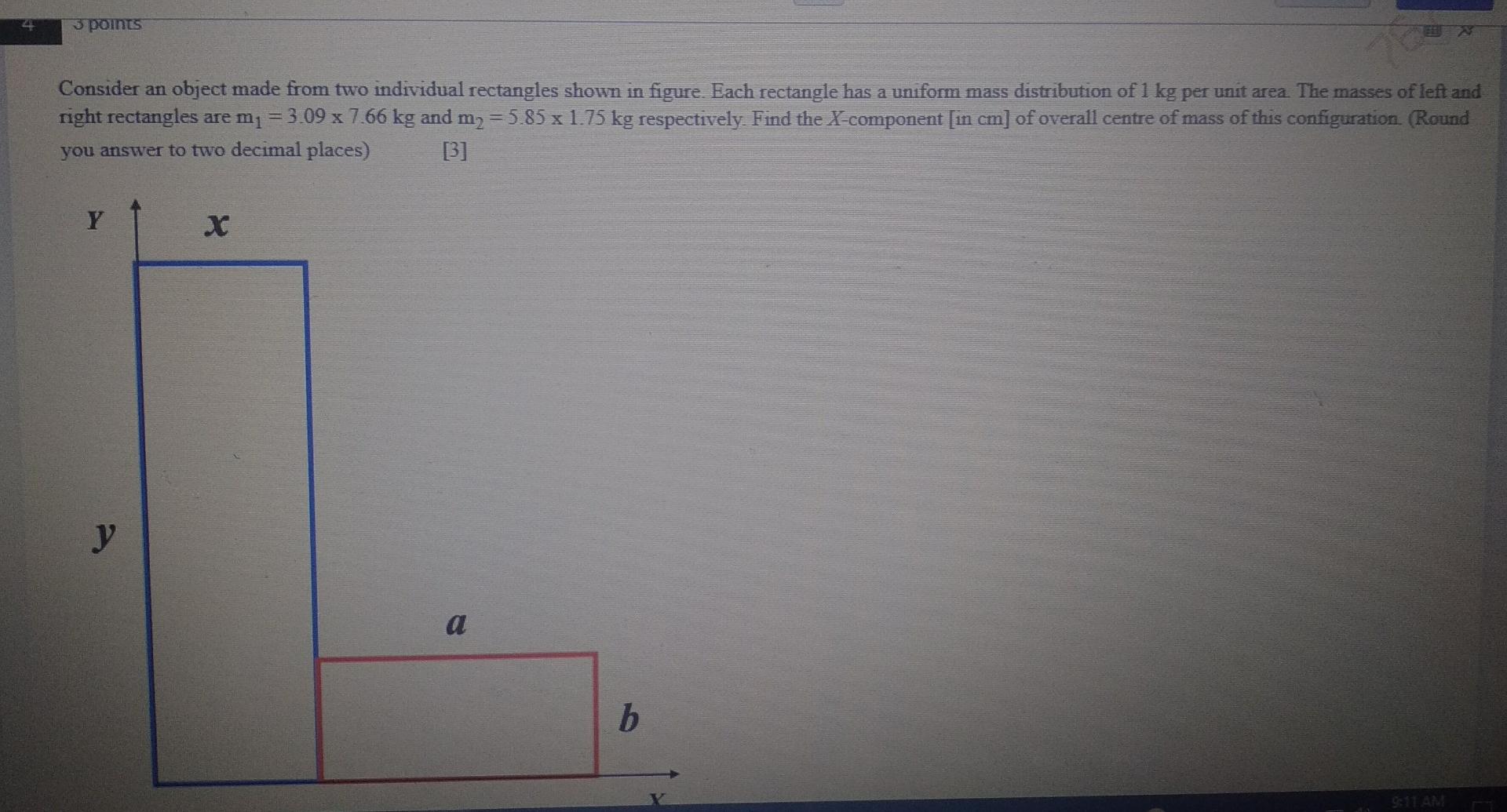 Solved 3 points Consider an object made from two individual | Chegg.com