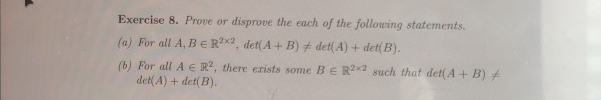 Solved Exercise 8. ﻿Prove or disprove the each of the | Chegg.com
