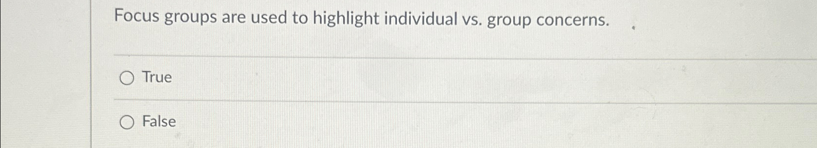 Solved Focus groups are used to highlight individual vs. | Chegg.com