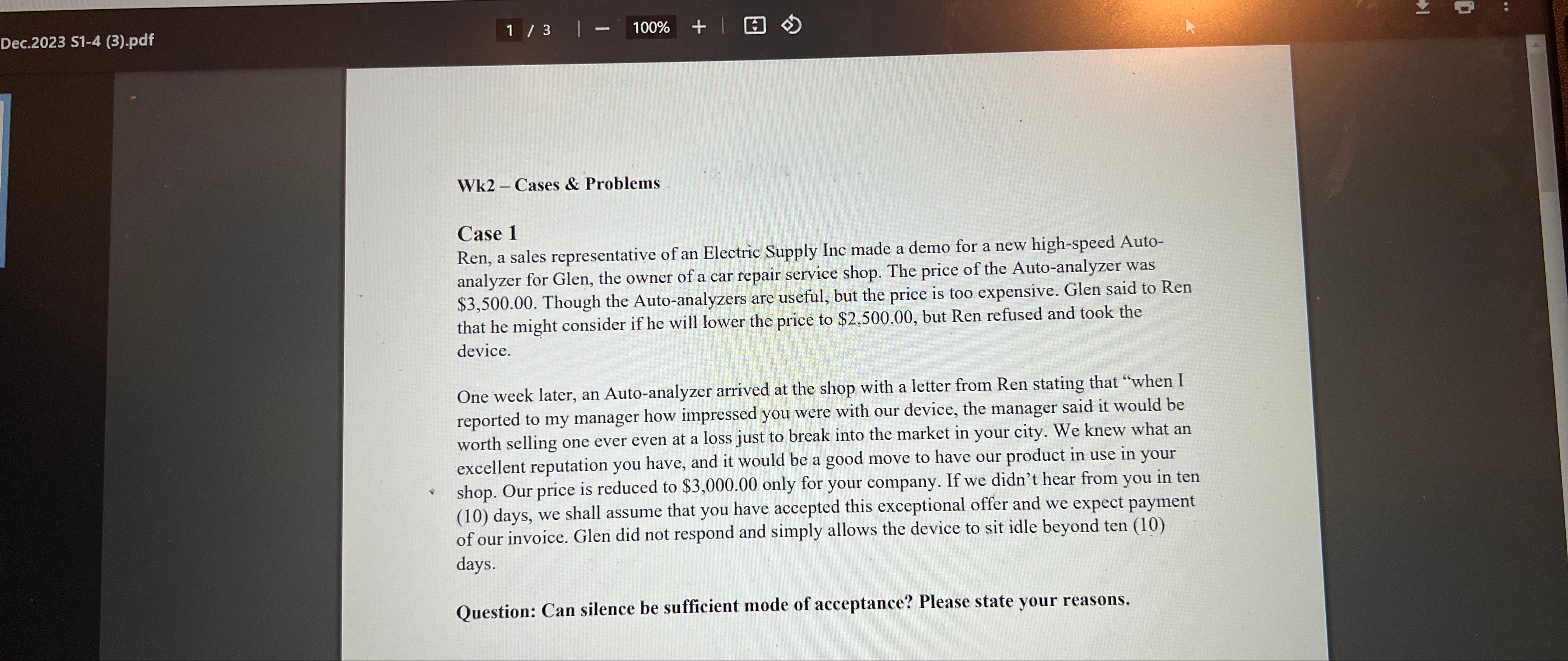 Solved Dec. 2023 ﻿S1-4 (3).pdf13100%Wk2 - ﻿Cases & | Chegg.com