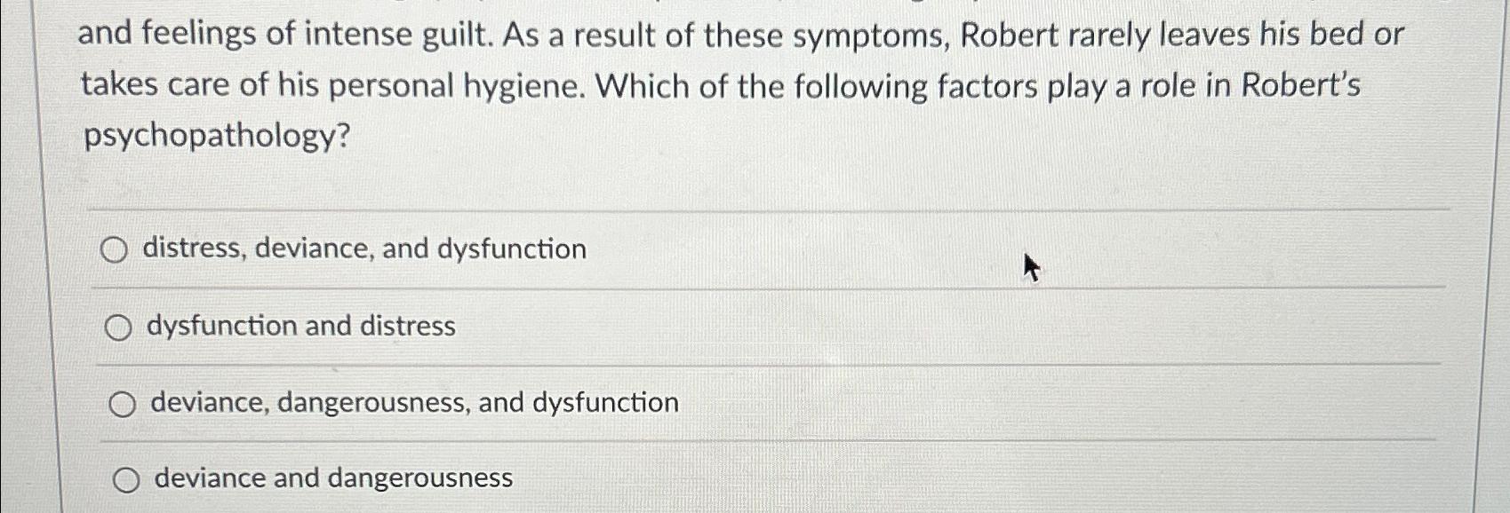 Solved and feelings of intense guilt. As a result of these | Chegg.com