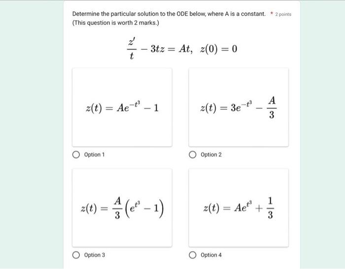 Solved Determine the particular solution to the ODE below, | Chegg.com