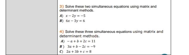 Solved 3) Solve these two simultaneous equations using | Chegg.com