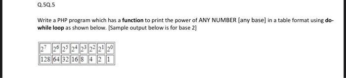 Solved Q.5Q.5 Write a PHP program which has a function to | Chegg.com