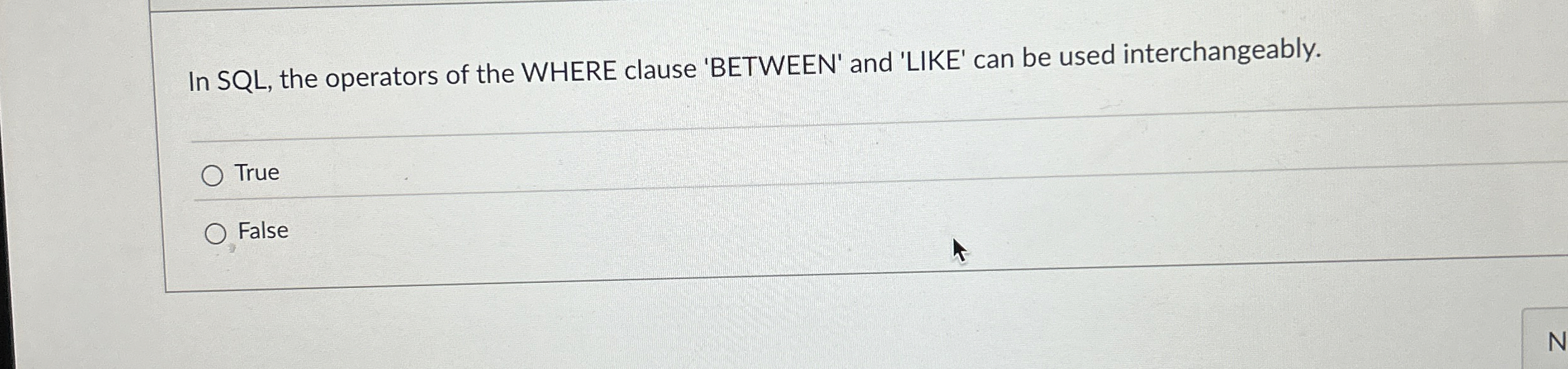 Solved In SQL, ﻿the operators of the WHERE clause 'BETWEEN' | Chegg.com