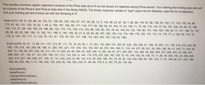 Solved This question involves logistic regression analysis | Chegg.com