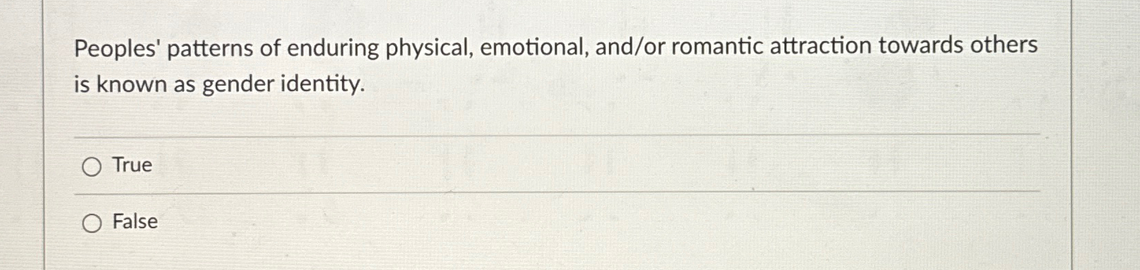 Solved Peoples' patterns of enduring physical, emotional, | Chegg.com