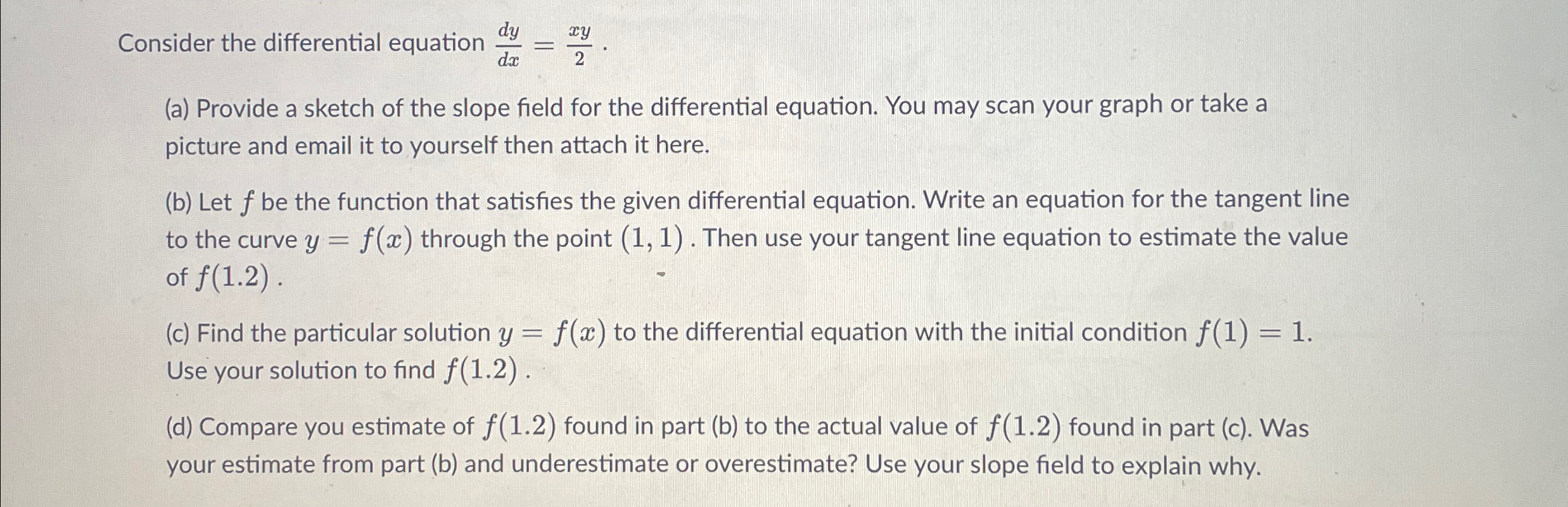 Solved Consider the differential equation dydx=xy2.(a) | Chegg.com
