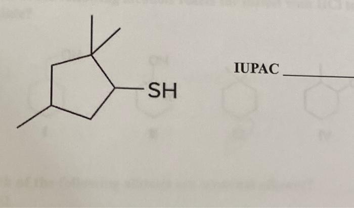 Solved -SH IUPAC | Chegg.com