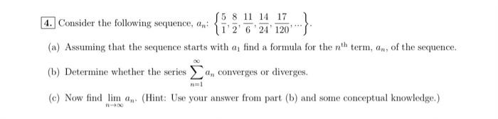 Solved 3. Consider the following sequence, | Chegg.com