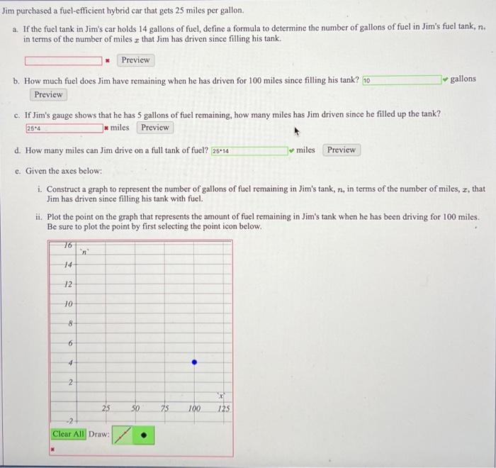 Solved im purchased a fuel-efficient hybrid car that gets 25 | Chegg.com