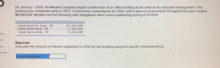 Solved On January 1, 2021, the Marjlee Company began | Chegg.com