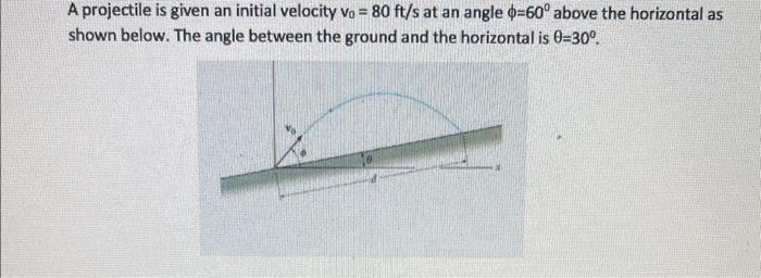 Solved A projectile is given an initial velocity v0=80ft/s | Chegg.com