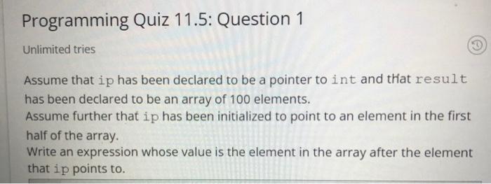 Solved Programming Quiz 115 Question 1 Unlimited Tries 