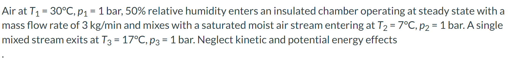 Solved Air at T1=30°C,p1=1 ﻿bar, 50% ﻿relative humidity | Chegg.com