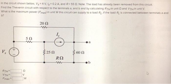 Solved In the circuit shown below. Vs= 4 V, İş = 0 2 A, and | Chegg.com