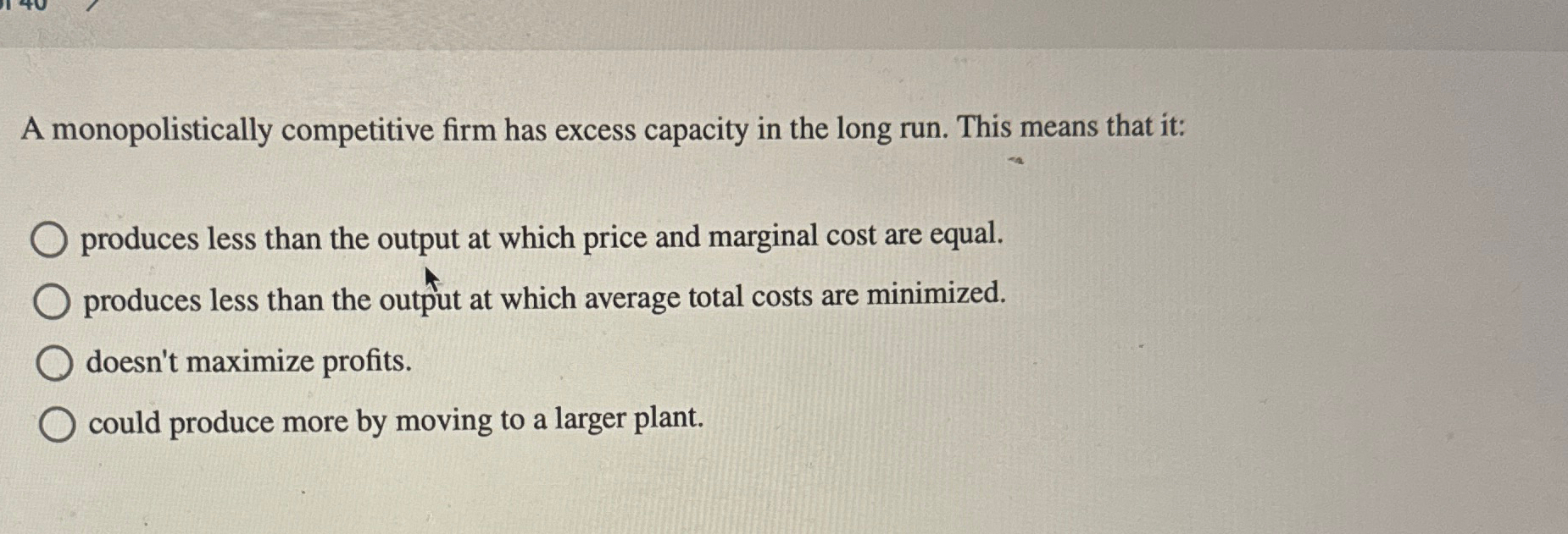 Solved A monopolistically competitive firm has excess | Chegg.com