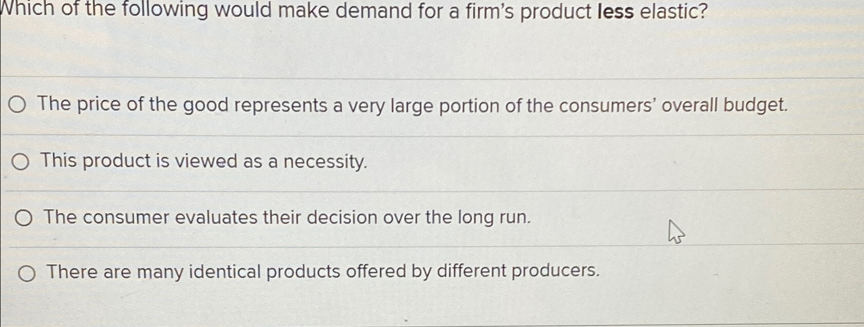 Solved Which of the following would make demand for a firm's | Chegg.com