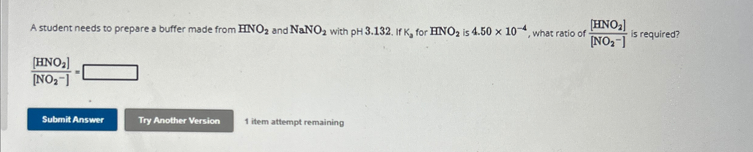 Solved A student needs to prepare a buffer made from HNO2 | Chegg.com