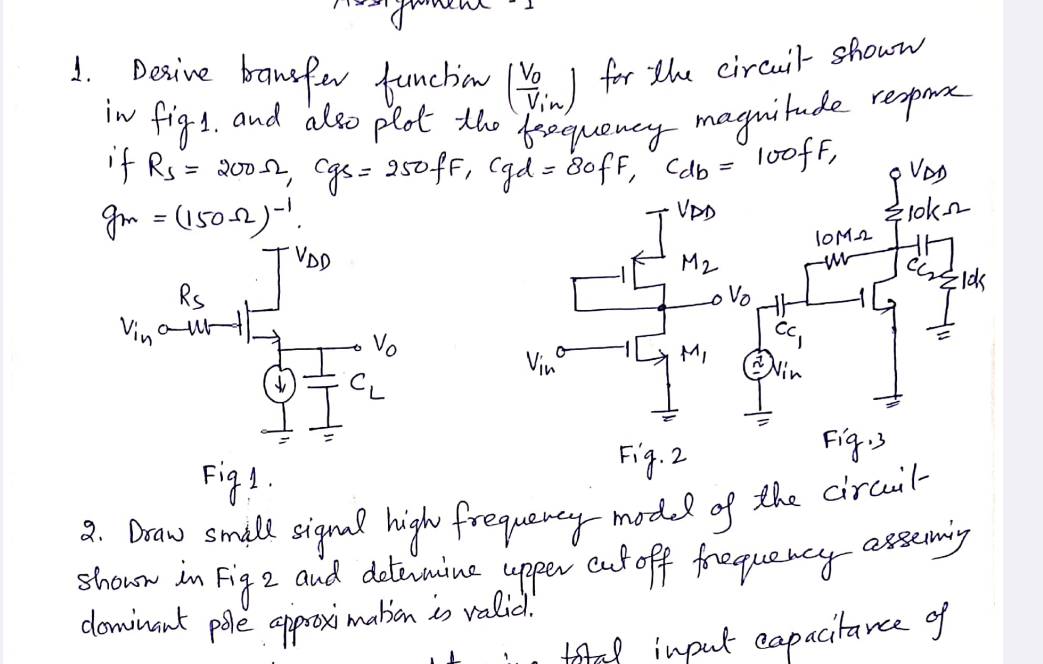 Fig. 22. ﻿Draw small signal high frequercy model of | Chegg.com