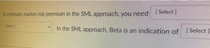 Solved To estimate market risk premium in the SML approach, | Chegg.com