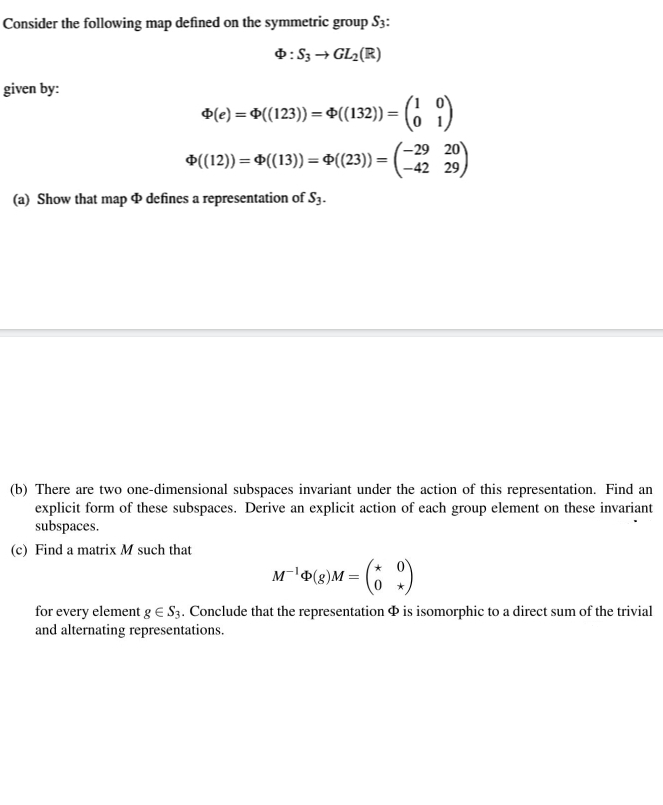 Solved Consider the following map defined on the symmetric | Chegg.com