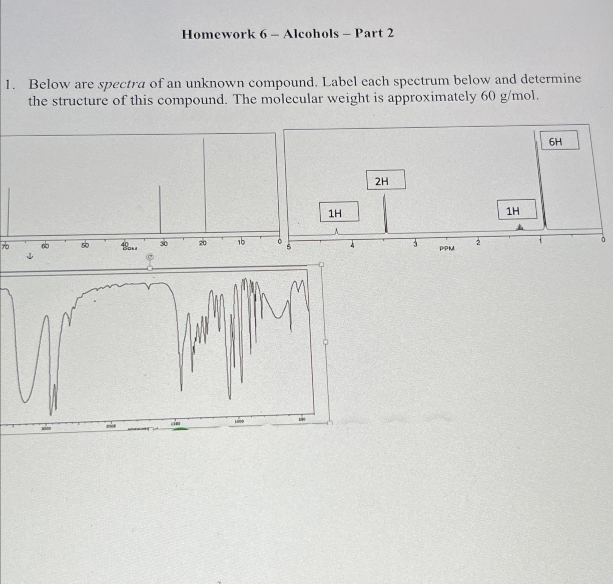 Solved Homework 6 - ﻿Alcohols - ﻿Part 2Below are spectra of | Chegg.com