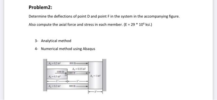 Solved Problem2: Determine the deflections of point D and | Chegg.com