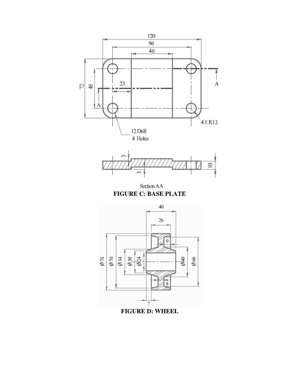 Solved A wheel support is shown in the following pages. Draw | Chegg.com