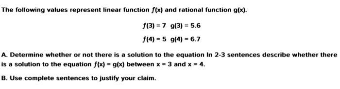 Solved The following values represent linear function f(x) | Chegg.com