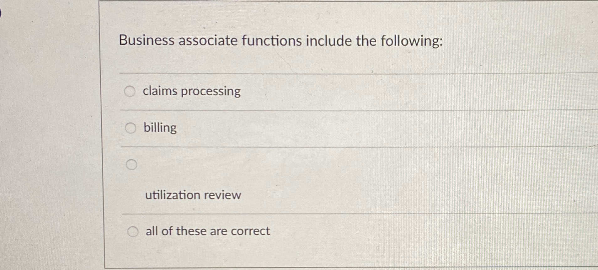 Solved Business associate functions include the | Chegg.com
