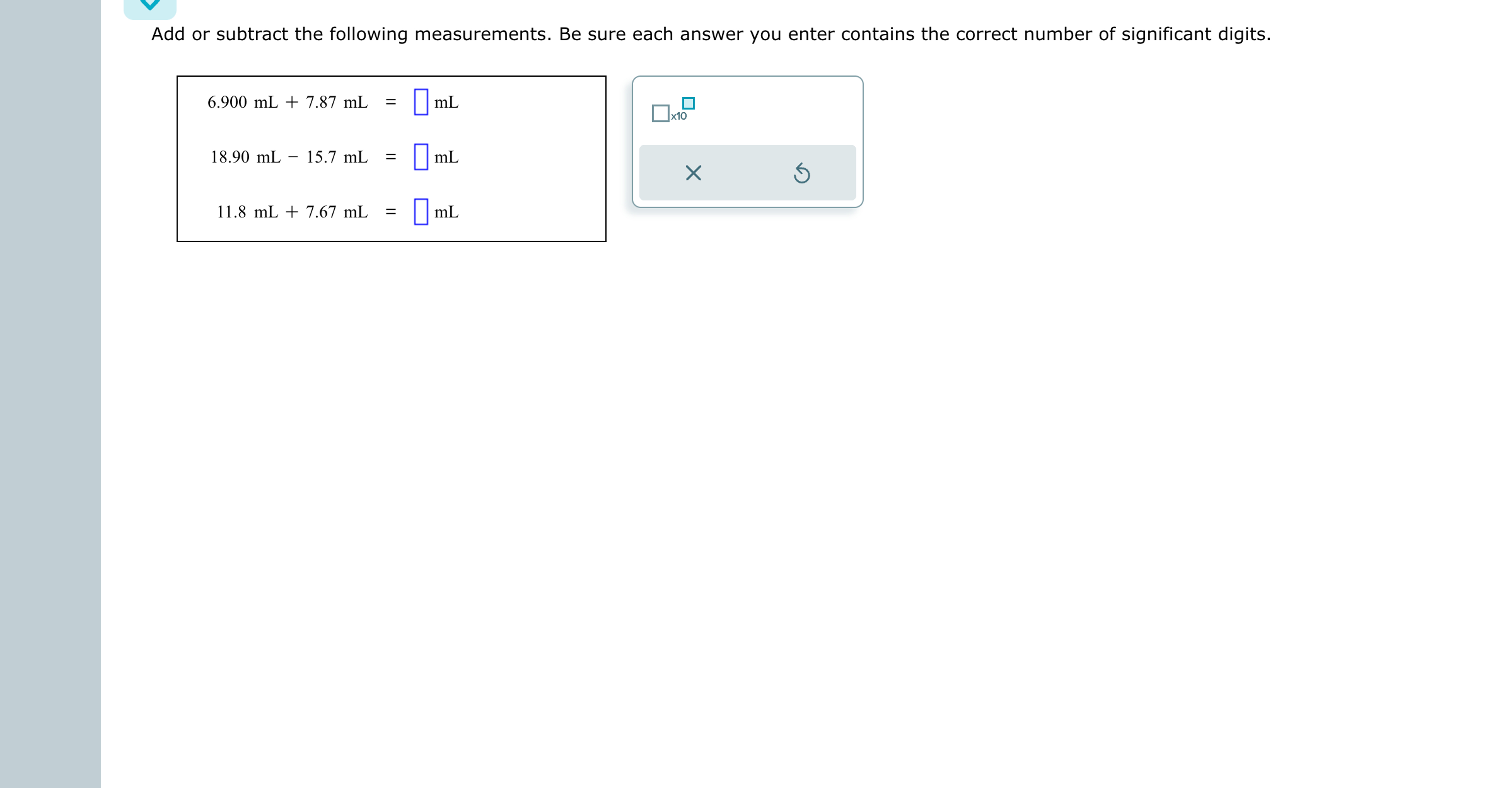 Add or subtract the following measurements. Be sure | Chegg.com