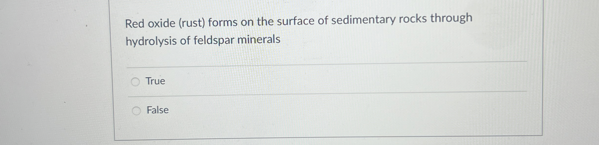 Solved Red oxide (rust) ﻿forms on the surface of sedimentary | Chegg.com