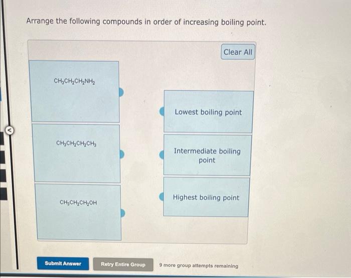 Solved Arrange the following compounds in order of | Chegg.com