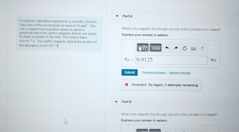 Solved Part AIn a physics laboratory experiment, a coil with | Chegg.com