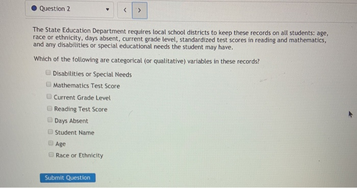 Solved Question 2 A > The State Education Department | Chegg.com Solved Question 2 A > The State Education Department | Chegg.com