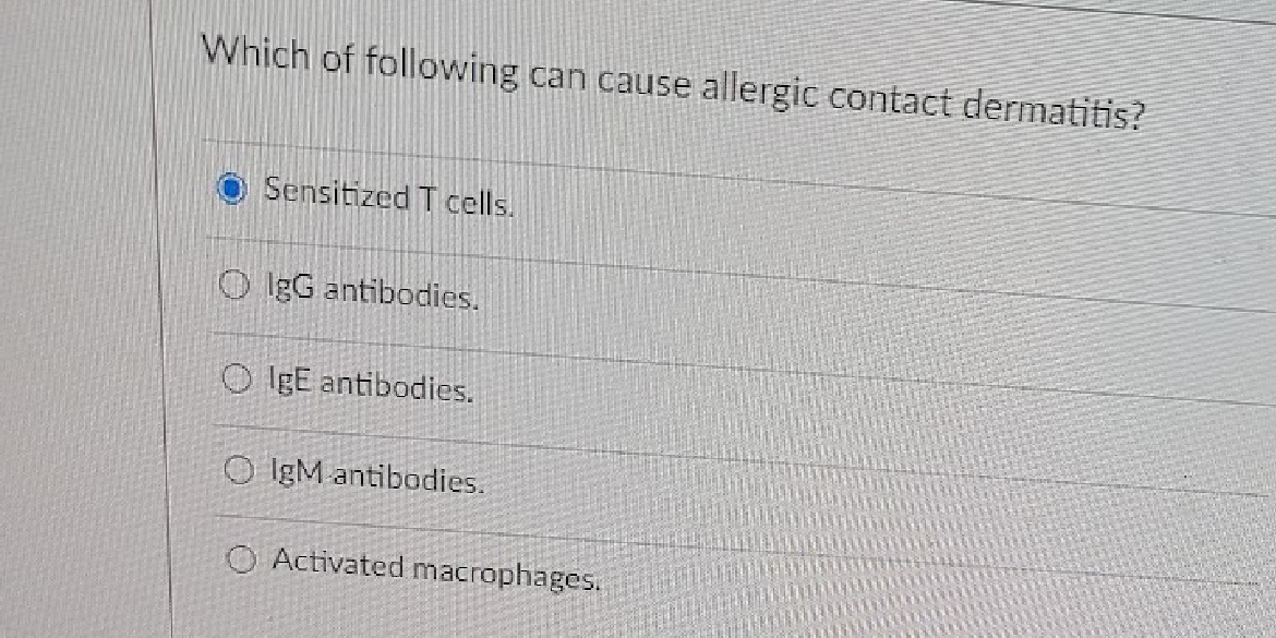 Solved Which of following can cause allergic contact | Chegg.com