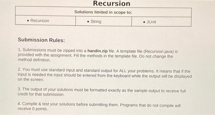 Solved Submission Rules: 1. Submissions must be zipped into | Chegg.com
