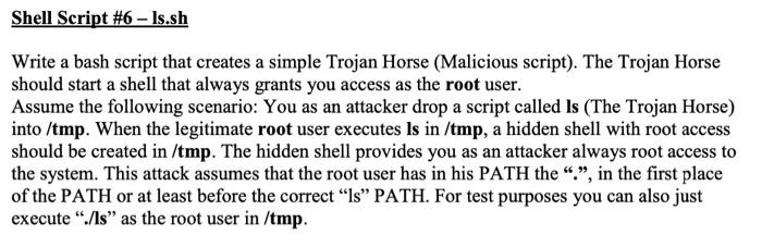 Solved Shell Script 6 Lssh Write A Bash Script That