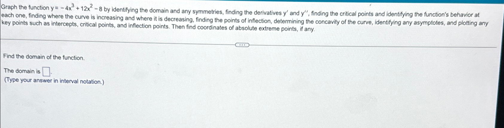 Solved Graph the function y=-4x3+12x2-8 ﻿by identifying the | Chegg.com